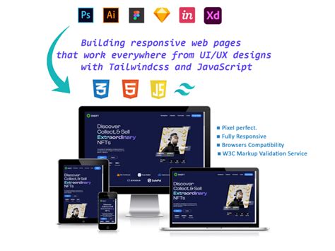 A Responsive Web Page From Uiux Designs With Tailwindcss And Javascript Upwork
