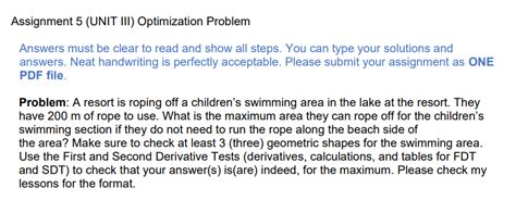solved assignment 5 unit iii ﻿optimization problemanswers