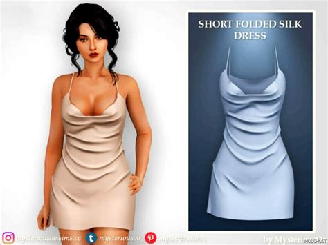 Short Folded Silk Dress Sims 4 Clothing Mod Modshost