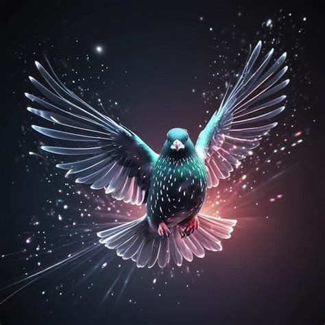 Premium Photo The Bird Flying With Motion And Effect Line Dot Design