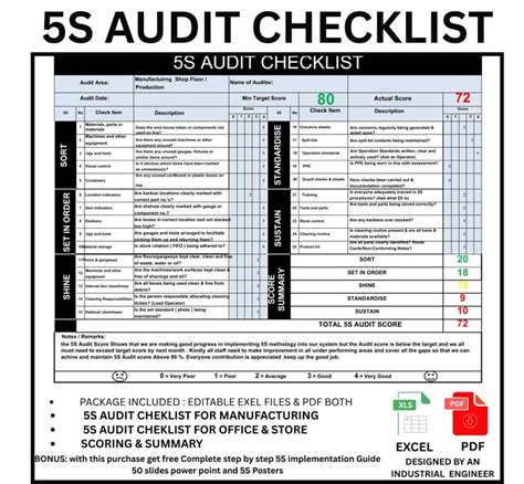 Buy 5s Audit Checklist 5s Audit Checklist For Manufacturing 5s