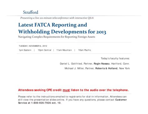 Ppt Latest Fatca Reporting And Withholding Developments For 2013