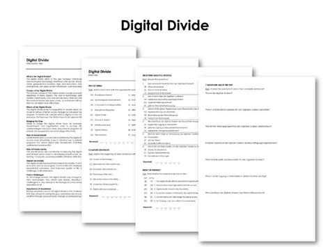 Digital Divide Teaching Resources