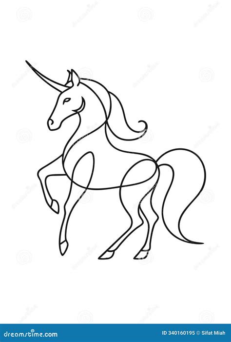 Unicorn Abstract Continuous Line Art Design On White Background Stock Vector Illustration Of
