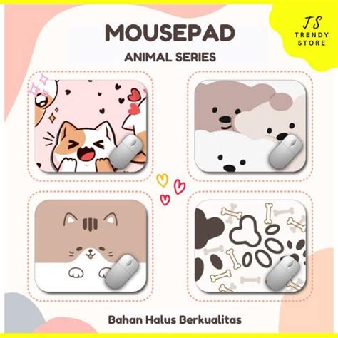 Jual Mousepad Animal Series Alas Mouse Cewe Lucu Cute Imut 22 X 18 Cm