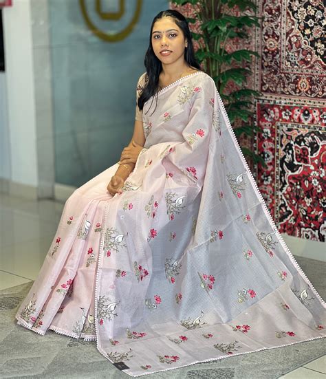 Floral Embroidered Silky Kota Saree Bld769 Aham Designer Boutique