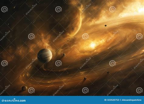 Image Of The First Planetary Systems Taking Shape Stock Illustration Illustration Of Depiction