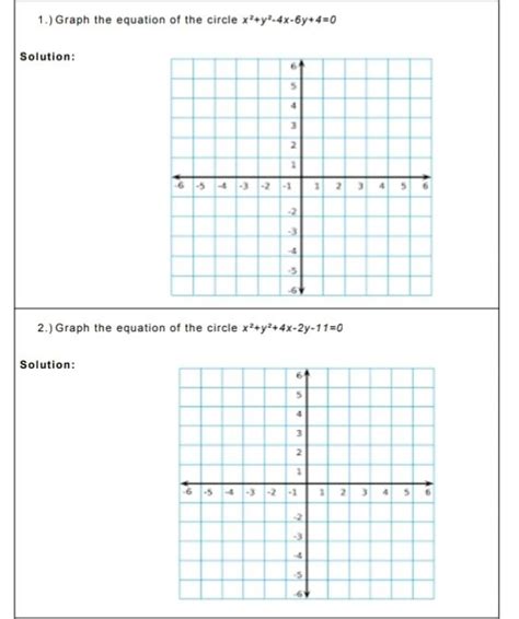 1 graph the equation of the circle x2 y2 4x 6y 4 0 solution 2 graph
