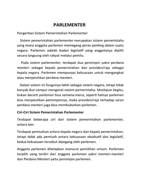 Sistem Parlementer Pdf