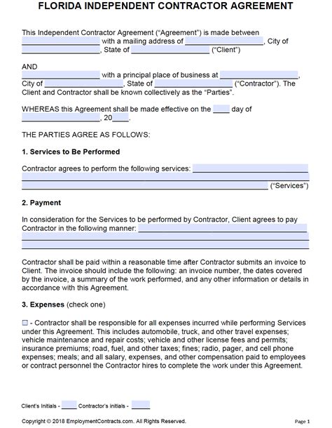 Contractors Agreement Template
