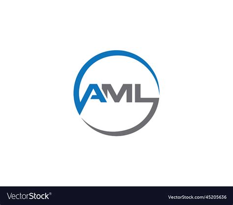 Modern Aml Letter Initial Logo Design Royalty Free Vector
