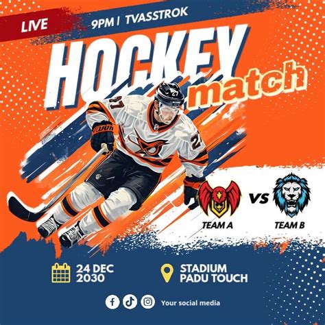 Hockey Match Day Instagram Social Media Template Postermywall