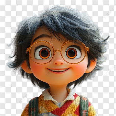 Cartoon Character Wearing Glasses For A Smart And Stylish Design Cartoon Character Wearing