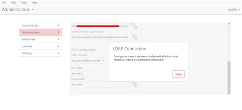 Getting Error Admin User Issue Pentaho Configuration With LDAP Pentaho