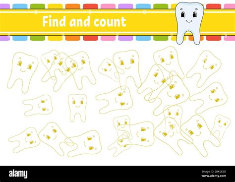 Find And Count Healthy Tooth Education Developing Worksheet Activity