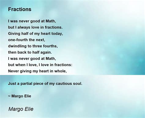 Multiplying Fractions Poems