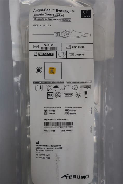 New Terumo C610135 Angio Seal Evolution Vascular Closure Device