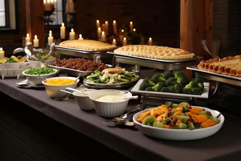 Classic British Pub Fare Buffet Catering Service Premium Ai Generated