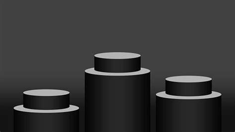 화장품 쇼케이스를 위한 블랙 받침대 실린더 서클 3단계 3d 포디움 서클 스테이지 블랙 그레이 컬러 광고 복사 공간 플랫폼 3단계 제품 디스플레이를 위한 블랙 포디움 라운드