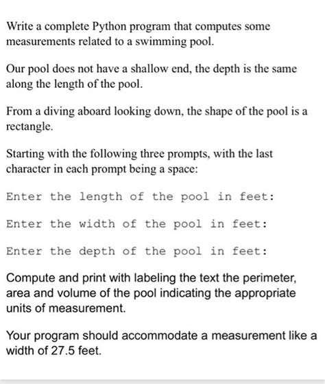 Solved Write A Complete Python Program That Computes Some