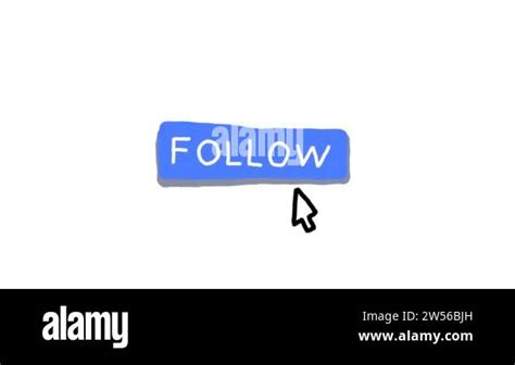 Mouse Pointer Hovering And Clicking To Follow Button Blue Follow