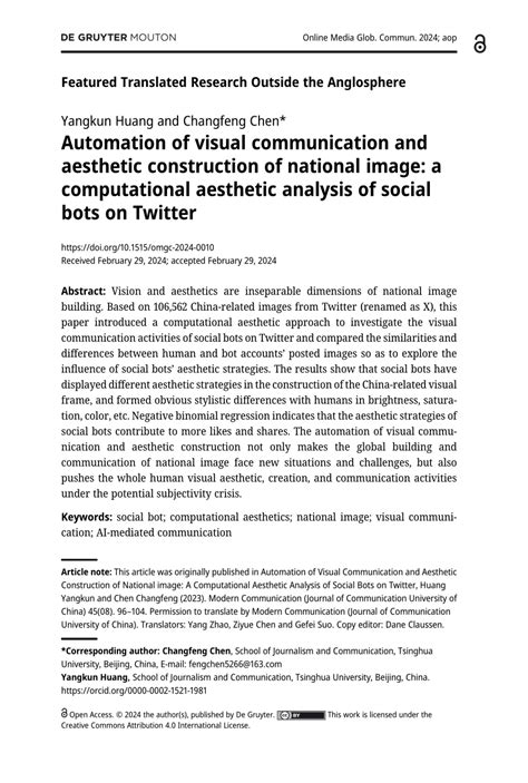 Pdf Automation Of Visual Communication And Aesthetic Construction Of