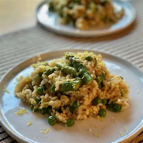 Asparagus And Spring Pea Risotto Pesto And Potatoes
