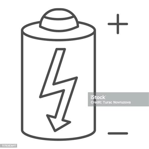 배터리 가늘게 선 아이콘 전원 배터리 벡터 그림 흰색에 격리 웹 및 응용 프로그램을 위해 설계된 볼트 윤곽 스타일 디자인 알칼리 Eps 10 0명에 대한 스톡 벡터 아트 및