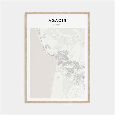agadir map poster agadir map print agadir travel wall art agadir