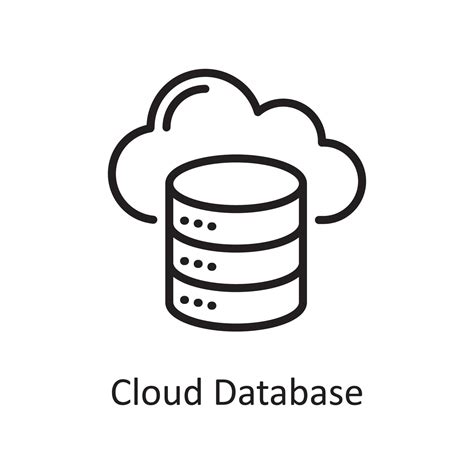 Cloud Database Outline Icon Design Illustration Web Hosting And Cloud Services Symbol On White