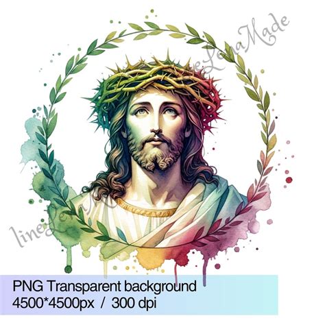 Jesus In Png Christian Easter Crown Of Thorns Sublimation Design
