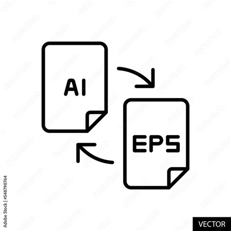 Convert AI To EPS File Vector Icon In Line Style Design For Website App UI Isolated On White