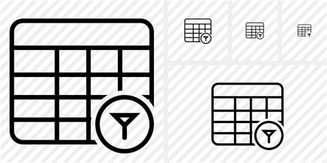 Database Table Filter Icon Outline Black Professional Stock Icon And