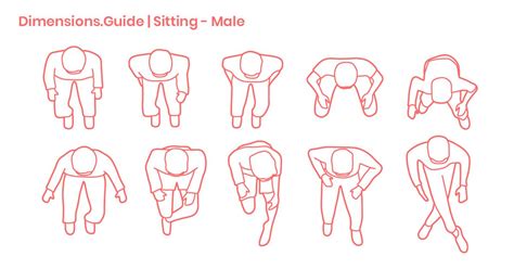 Collection Of Scaled Drawings Of Men Sitting As Viewed From An Aerial