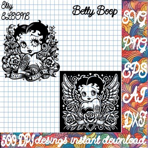 Betty Boop Tattoo Art Style Svg Retro Tattoo Inspired Betty With