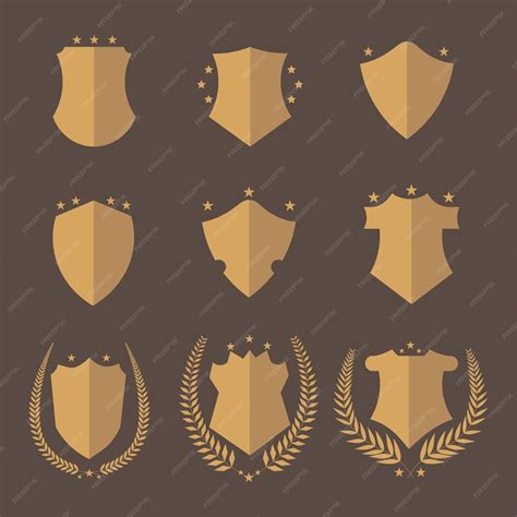 Premium Vector Shields And Laurel Wreath Set