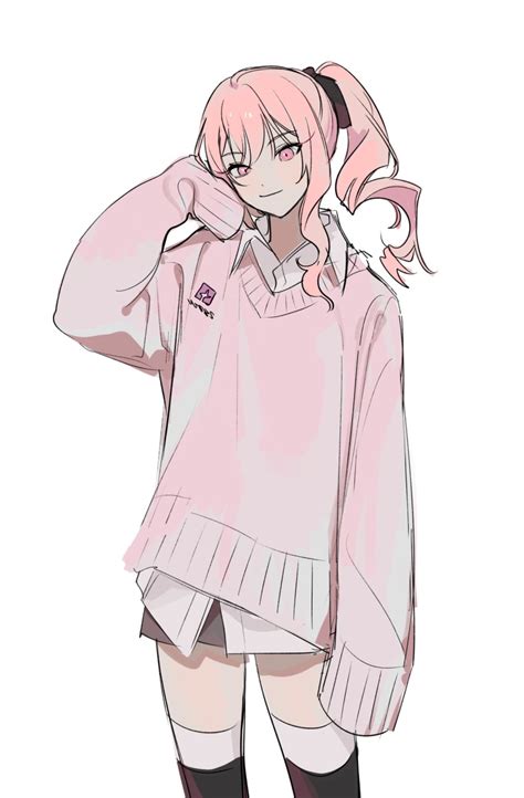 Safebooru 1other Akiyama Mizuki Androgynous Arm At Side Closed Mouth