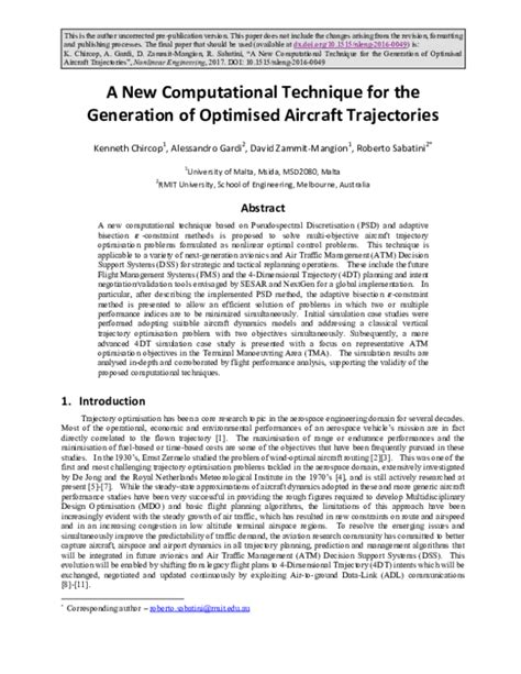 Pdf A New Computational Technique For The Generation Of Optimised