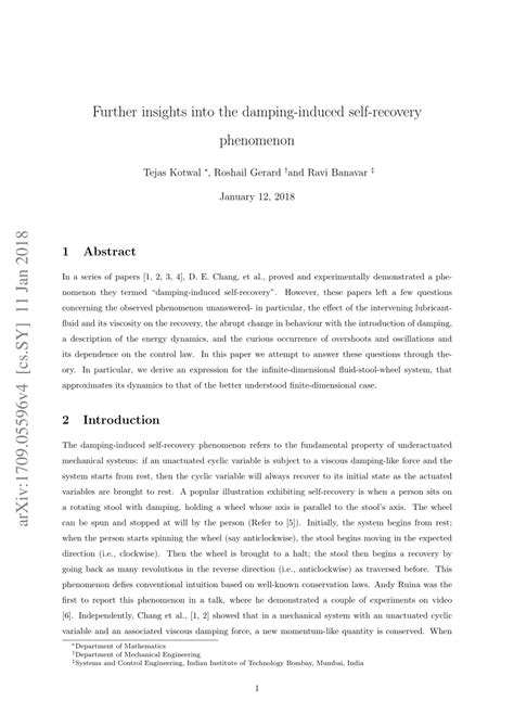 Pdf An Energy And Dynamical Systems Perspective To The Damping