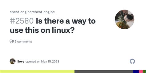 Is There A Way To Use This On Linux Issue Cheat Engine Cheat Engine Github