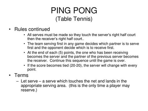 Ppt Ping Pong Table Tennis Powerpoint Presentation Id3113025