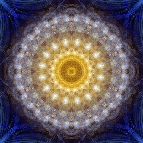 Premium Light Code Mandala Technology Pattern Tile Pavement Blue Gold