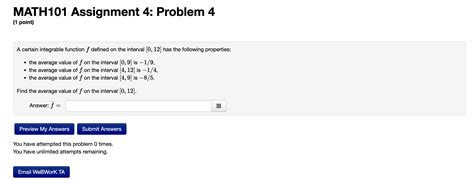 Solved Math101 Assignment 4 Problem 4 1 Point A Certain