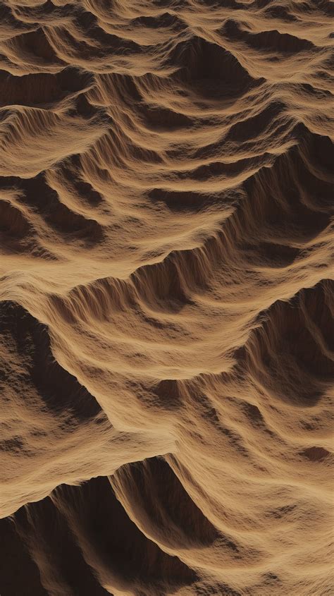 A Topographic Map Of The Desert Rendered In A Sand Texture The Pattern Is Smooth And Complex