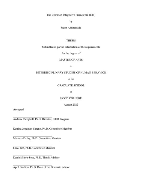 Pdf The Common Integrative Framework