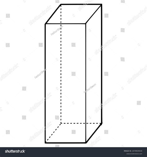 Rectangular Prism Illustration Hand Drawn Outline Stock Vector Royalty