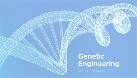 Premium Vector Dna Code Sequence Wireframe Dna Molecules Structure Mesh