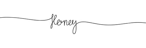 Premium Vector Honey Phrase Word One Line Continuous Handwriting