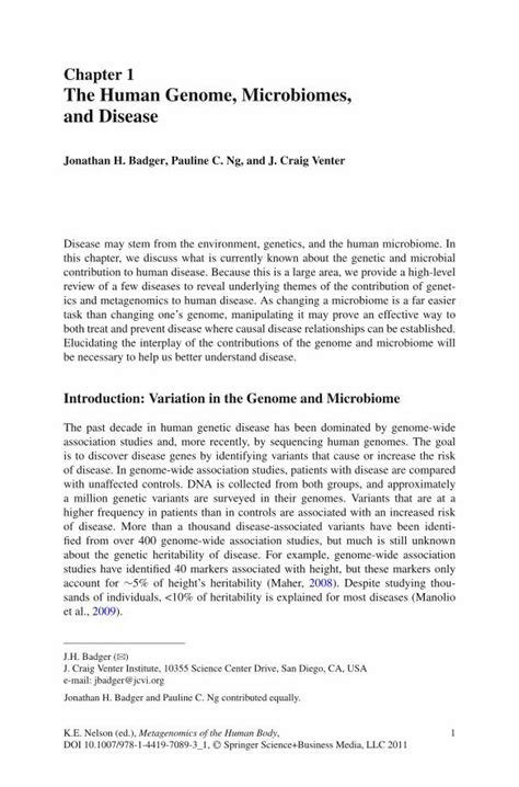 Pdf Chapter 1 The Human Genome Microbiomes And Disease Dokumen Tips