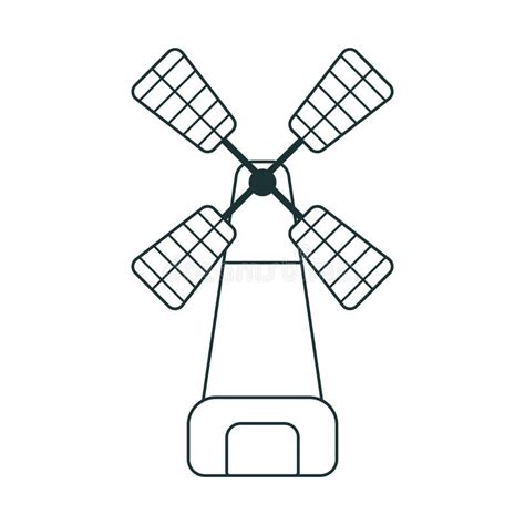Mill Icon Vector Windmill Illustration Sign Farmhouse Symbol Grinder